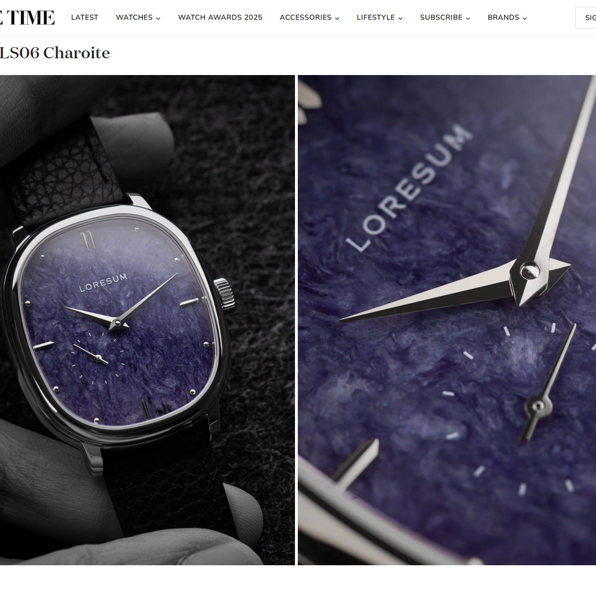LS06 - Charoite featured by Oracle Time – Loresum Watches